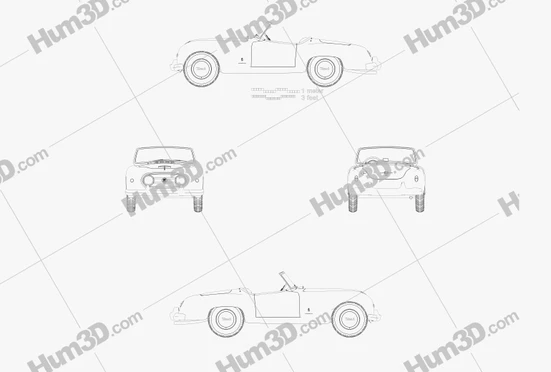 Roadster blueprints Download in PNG - 3DModels.org