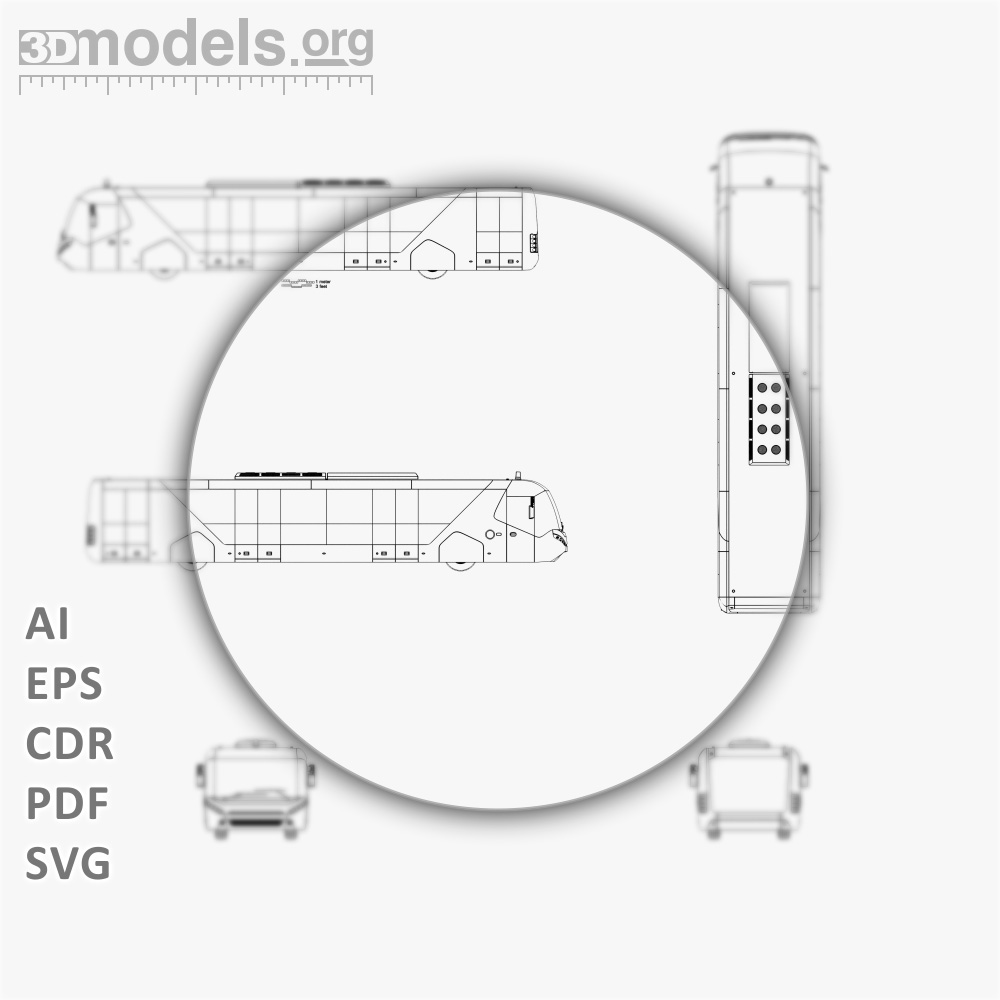 Neoplan Apron Bus 2005 Vector Blueprint - 3DModels.org