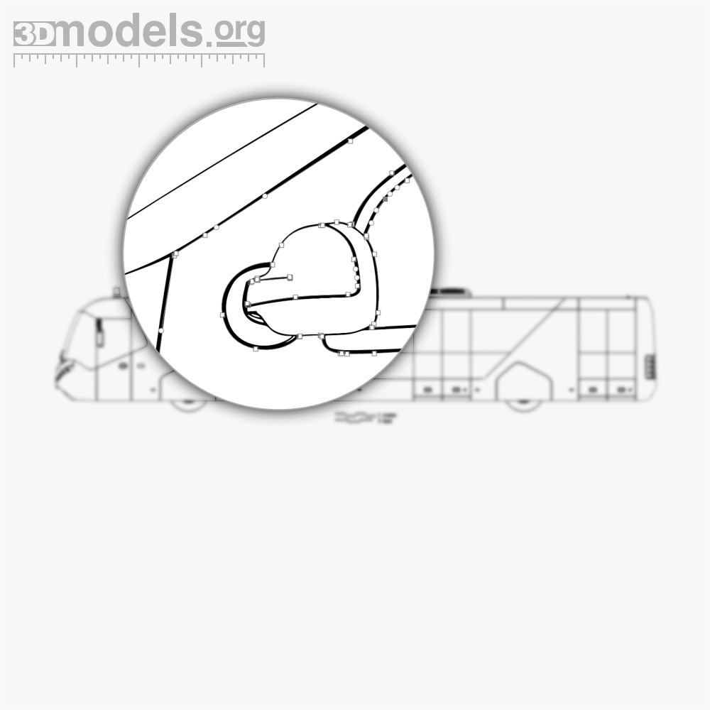 Neoplan Apron Bus 2005 Vector Blueprint - 3DModels.org