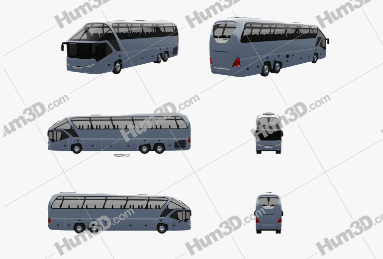 Neoplan Starliner SHD L bus 2006 Blueprint Template - 3DModels.org
