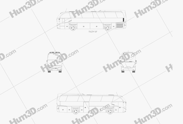 Neoplan Cityliner HD Autobus 2006 Blueprint - 3DModels.org