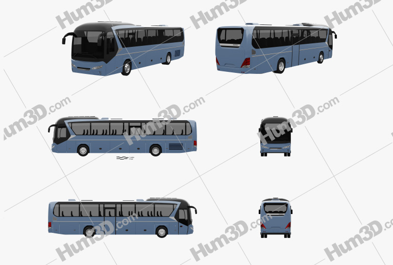 Neoplan Jetliner bus 2012 Blueprint Template - 3DModels.org