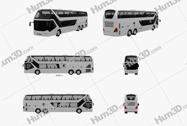 Neoplan Skyliner bus 2010 Blueprint Template - 3DModels.org