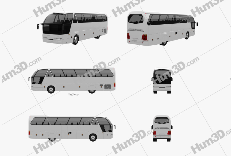 Neoplan Starliner N 516 SHD bus 1995 Blueprint Template - 3DModels.org