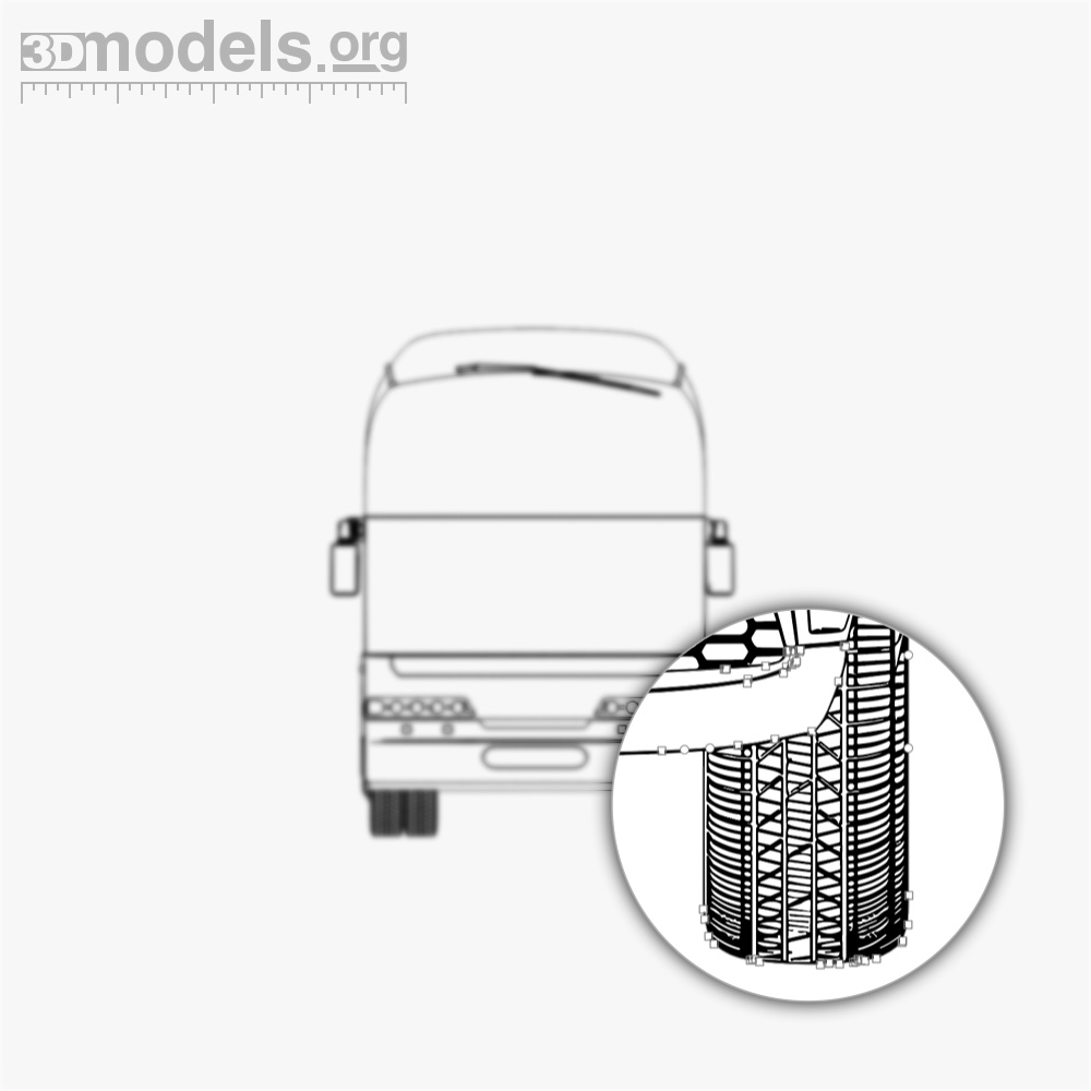 Neoplan Starliner N 516 SHD bus 1995 Vector Blueprint - 3DModels.org