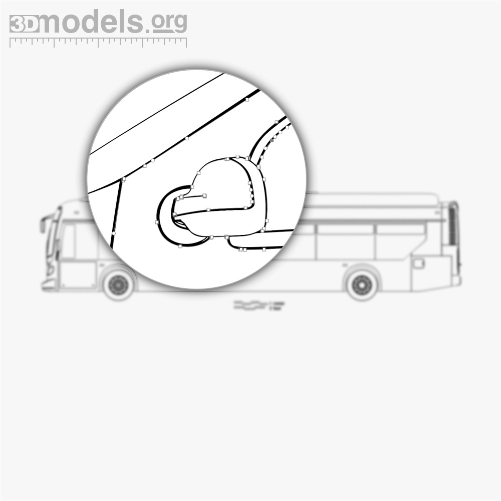 New Flyer Xcelsior bus 2016 Vector Blueprint - 3DModels.org