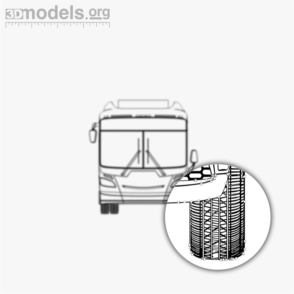 New Flyer Xcelsior bus 2016 Vector Blueprint - 3DModels.org