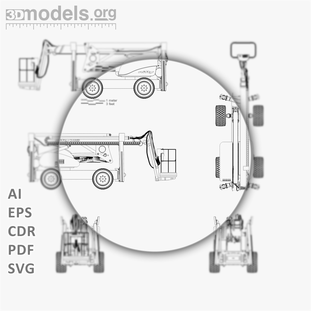 Articulated Boom Lift Vector Blueprint - 3DModels.org