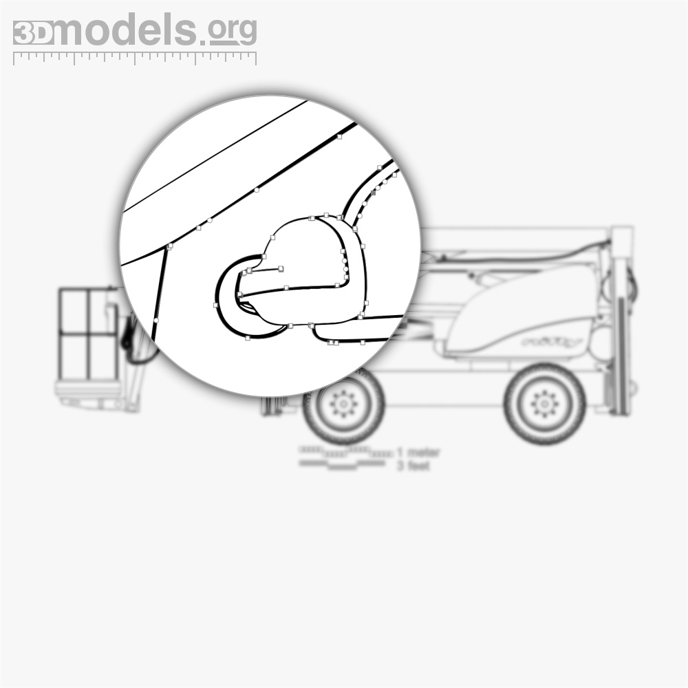Articulated Boom Lift Vector Blueprint - 3DModels.org
