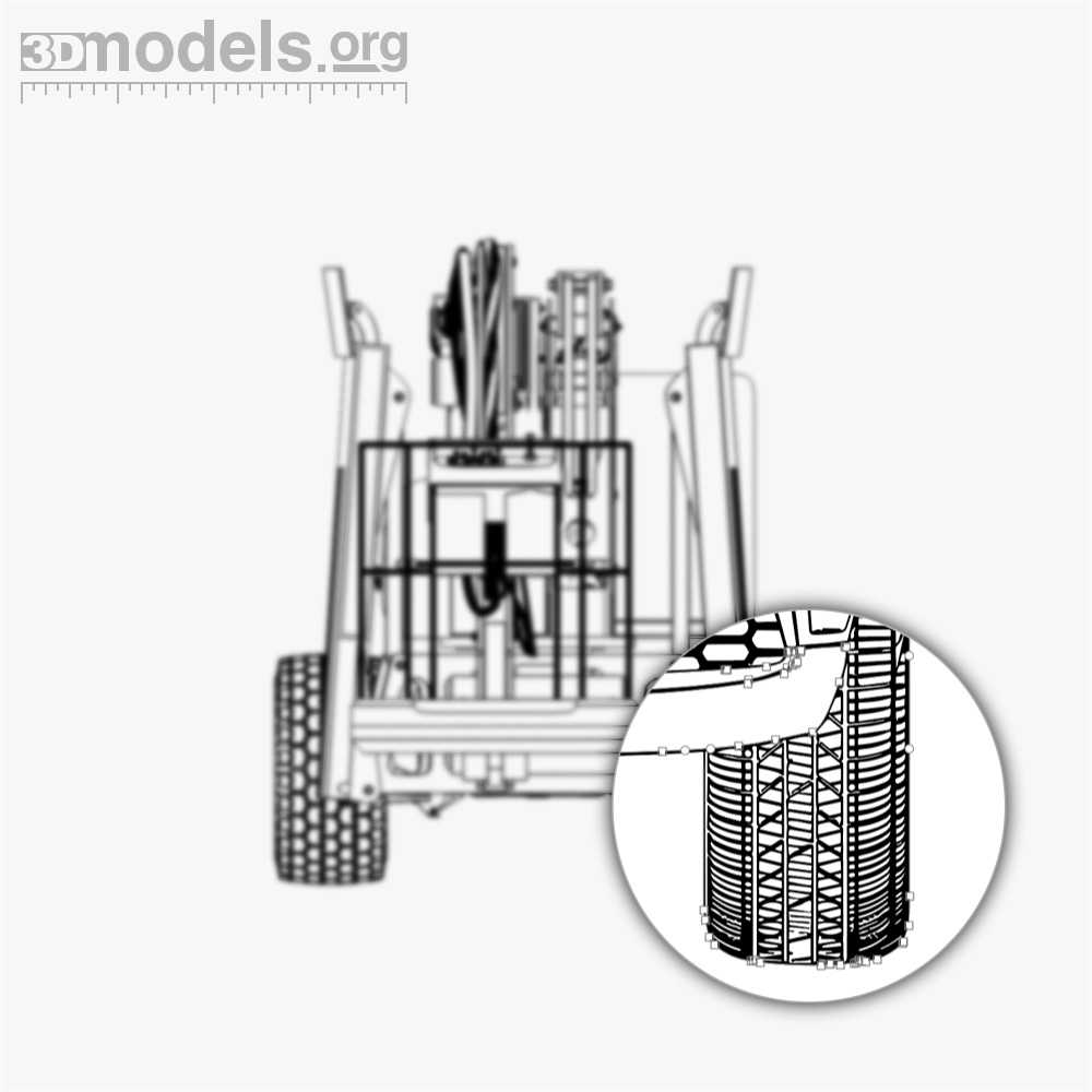 Articulated Boom Lift Vector Blueprint - 3DModels.org