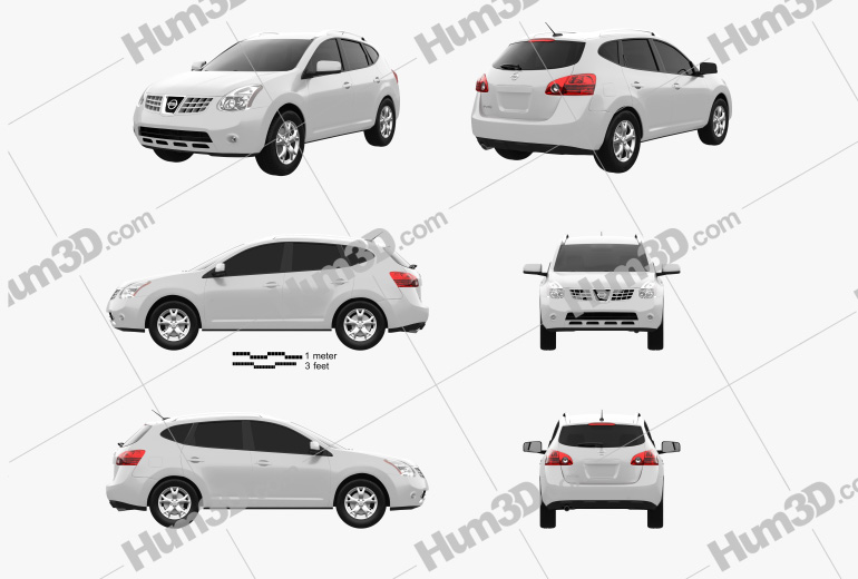Nissan Rogue 2013 Blueprint Template - 3DModels.org