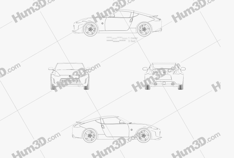 Nissan 370Z Coupe 2016 Blueprint - 3DModels.org