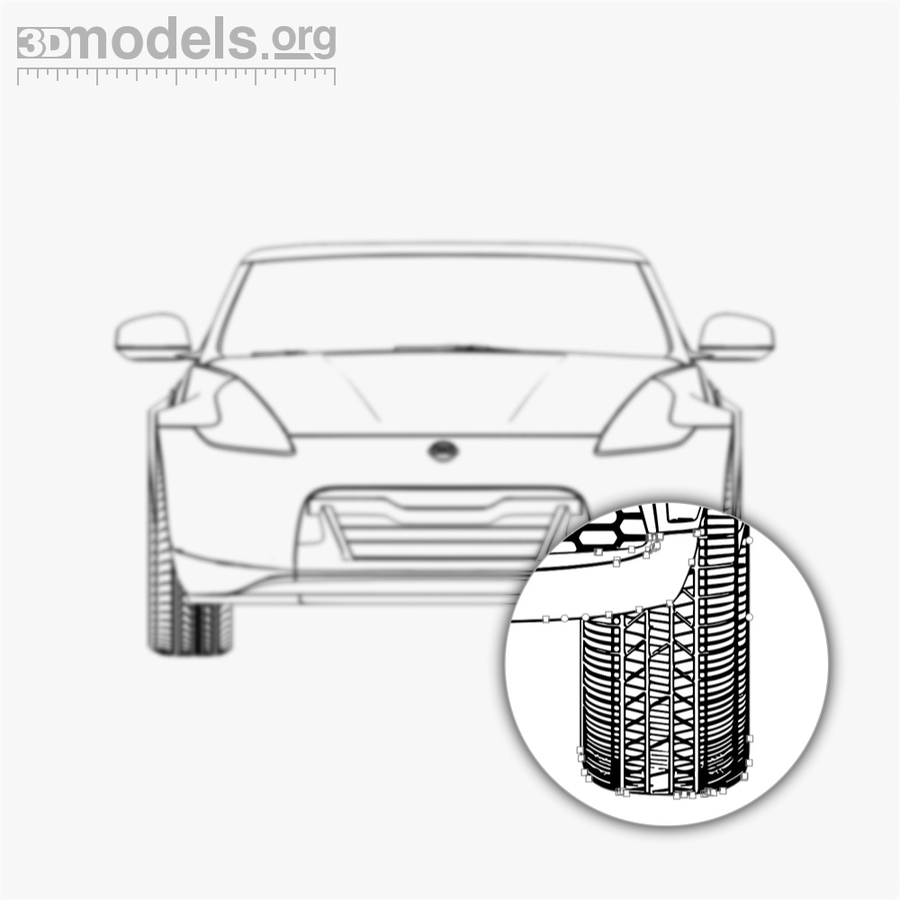 Nissan 370Z Roadster 2012 Vector Blueprint - 3DModels.org
