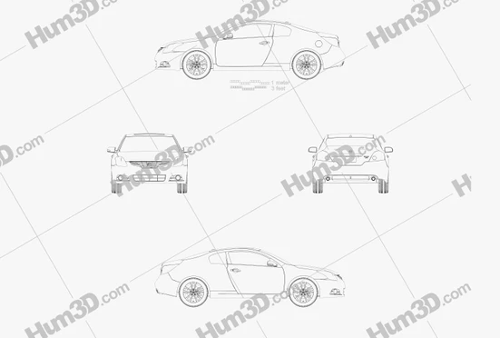 Nissan Altima blueprints Descargar en PNG - 3DModels.org