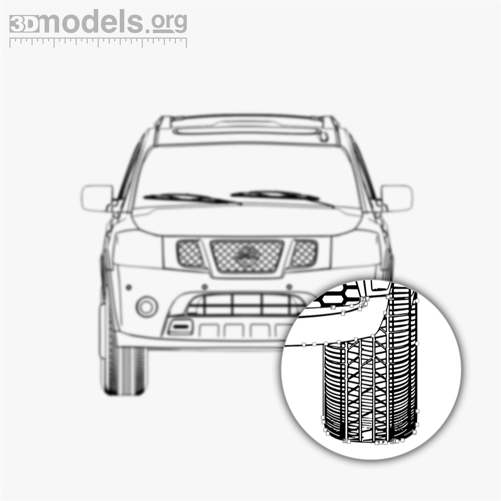 Nissan Armada 2014 Vector Blueprint - 3DModels.org