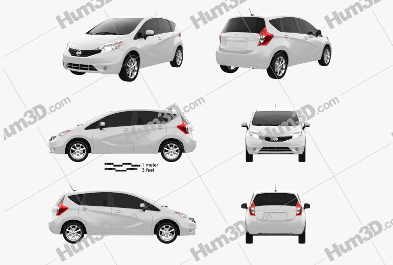 Nissan Versa Note (Livina) 2016 Blueprint Template - 3DModels.org