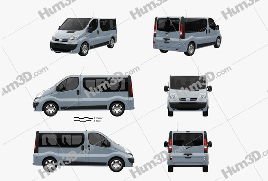 Passenger van blueprints Download in PNG - 3DModels.org