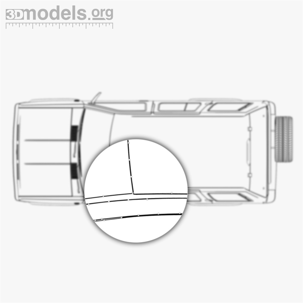 Nissan Terrano (Pathfinder) 1995 Vector Blueprint - 3DModels.org
