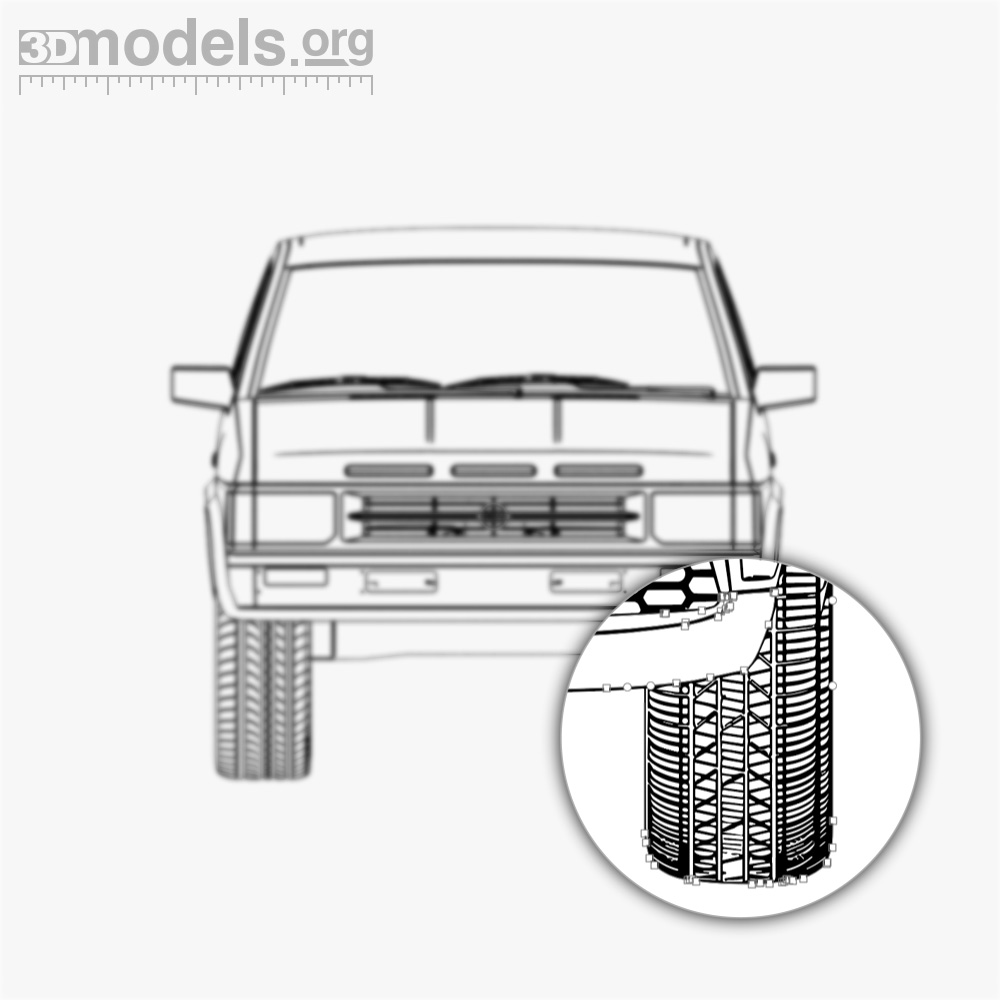 Nissan Terrano (Pathfinder) 1995 Vector Blueprint - 3DModels.org