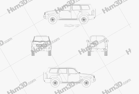 Nissan Patrol blueprints Download in PNG - 3DModels.org