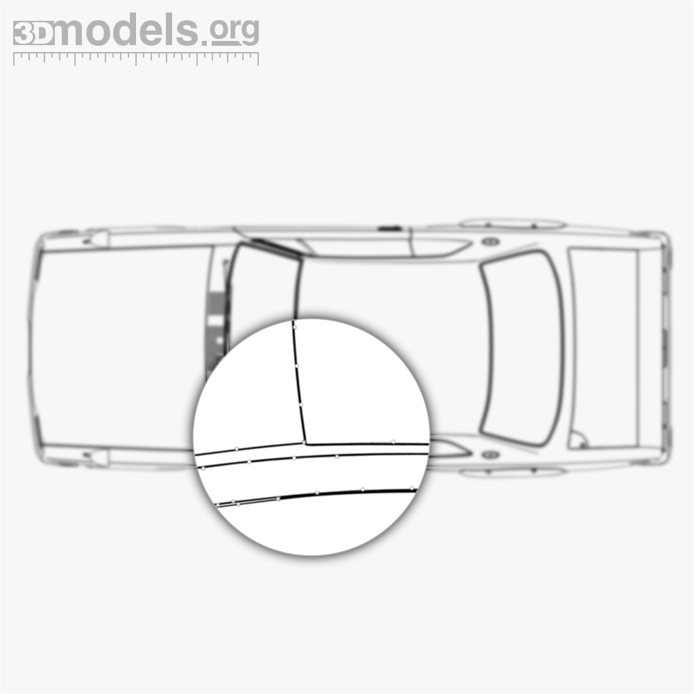 Nissan Skyline (C10) GT-R Coupe 2000 Vector Blueprint - 3DModels.org
