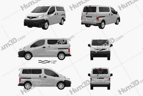 Nissan NV200 blueprints Download in PNG - 3DModels.org