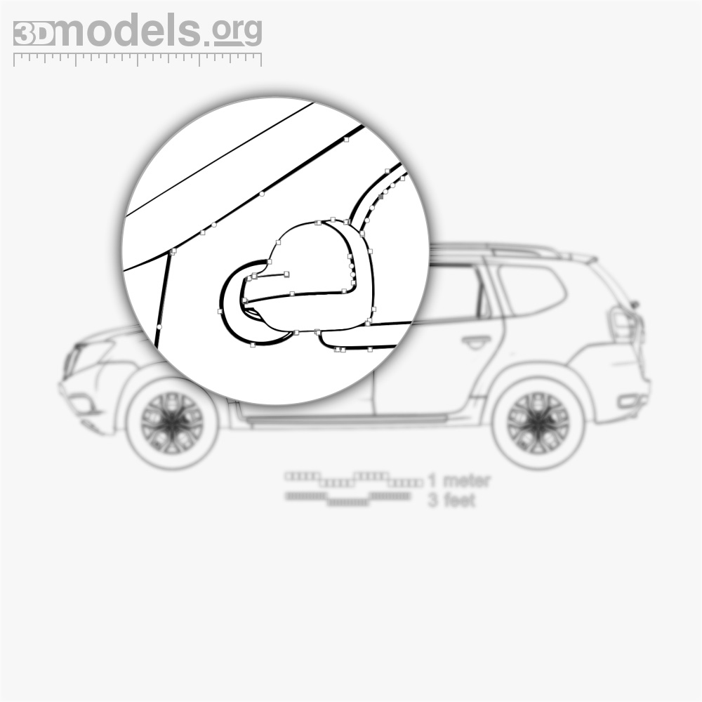 Nissan Terrano 2016 Vector Blueprint - 3DModels.org