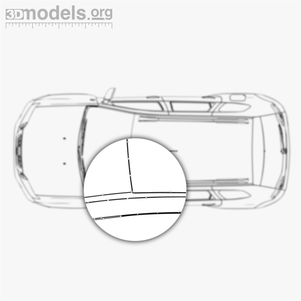 Nissan Terrano 2016 Vector Blueprint - 3DModels.org