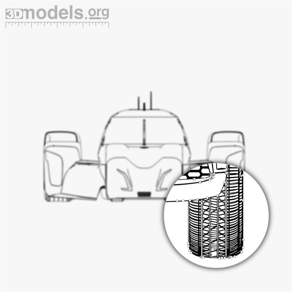 Nissan ZEOD RC 2014 Vector Blueprint - 3DModels.org