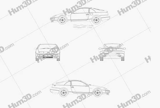 Nissan 300ZX blueprints Download in PNG - 3DModels.org