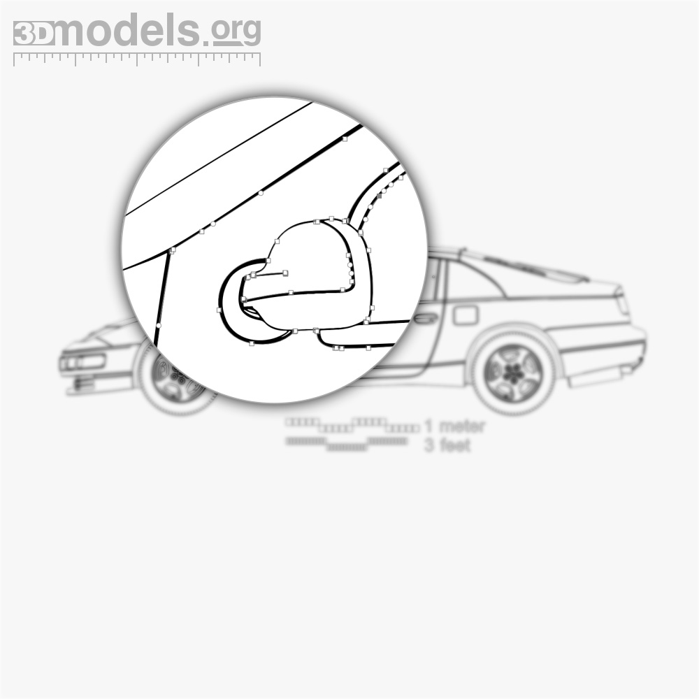 Nissan 300ZX (Z32) 2 seater 1993 Vector Blueprint - 3DModels.org