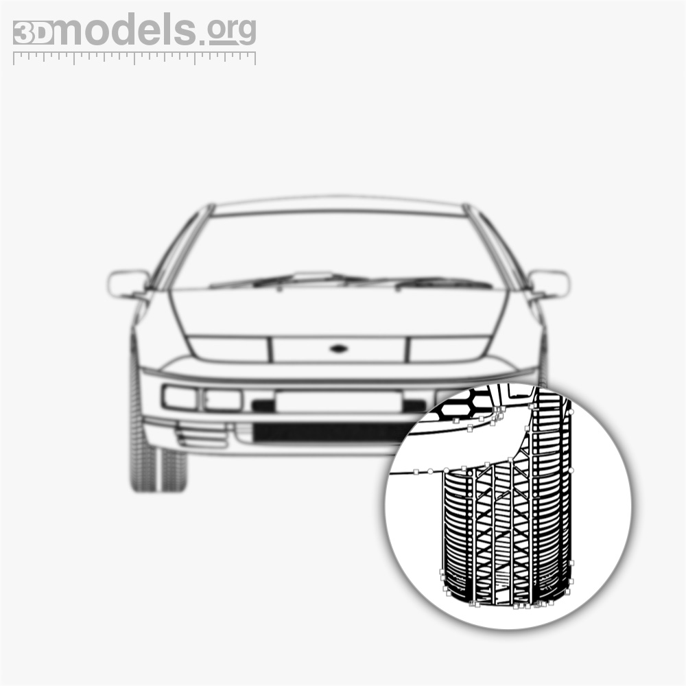 Nissan 300ZX (Z32) 2 seater 1993 Vector Blueprint - 3DModels.org