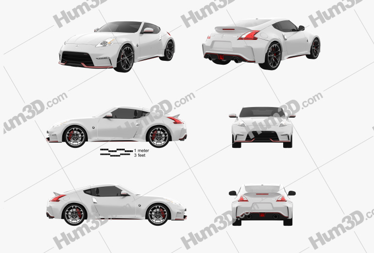 Nissan 370Z blueprints Download in PNG - 3DModels.org