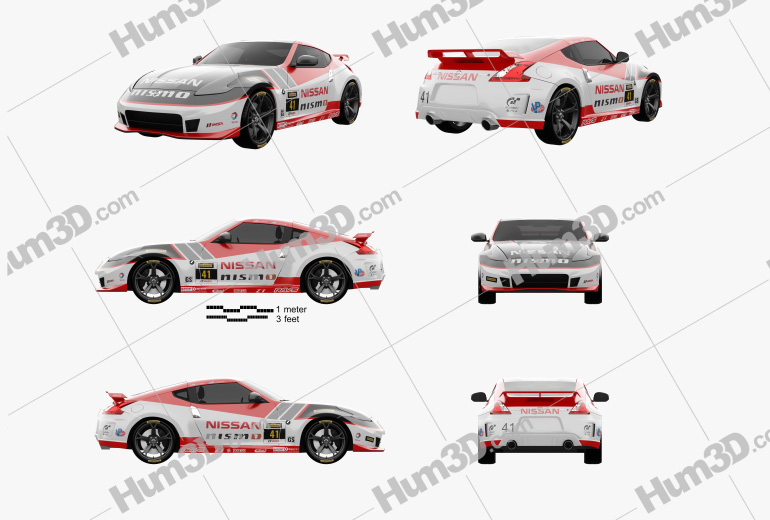 Nissan 370Z Nismo GT Academy 2012 Blueprint Template - 3DModels.org
