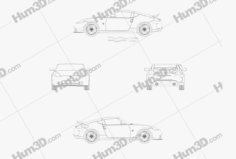Nissan 370Z Nismo GT Academy 2012 Blueprint - 3DModels.org