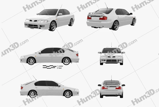 Nissan Primera blueprints Download in PNG - 3DModels.org