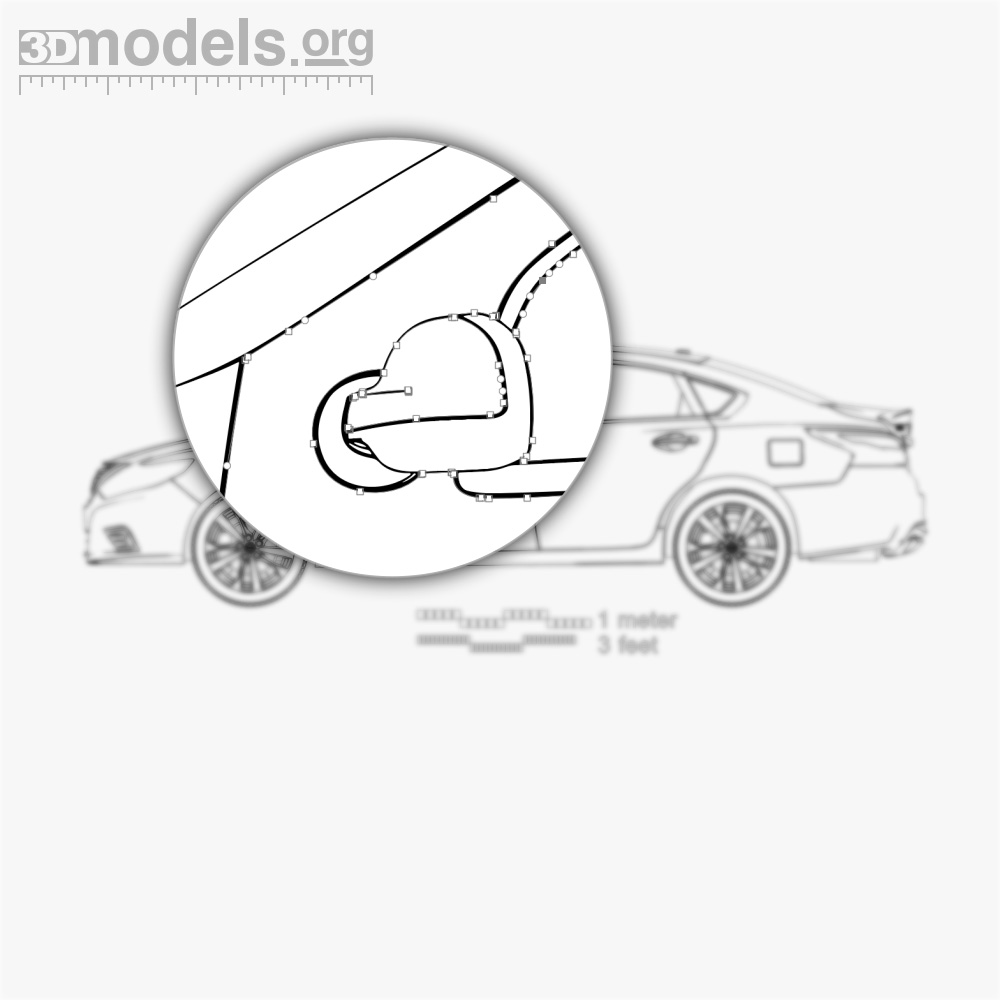 Nissan Altima SR 2019 Vector Blueprint - 3DModels.org