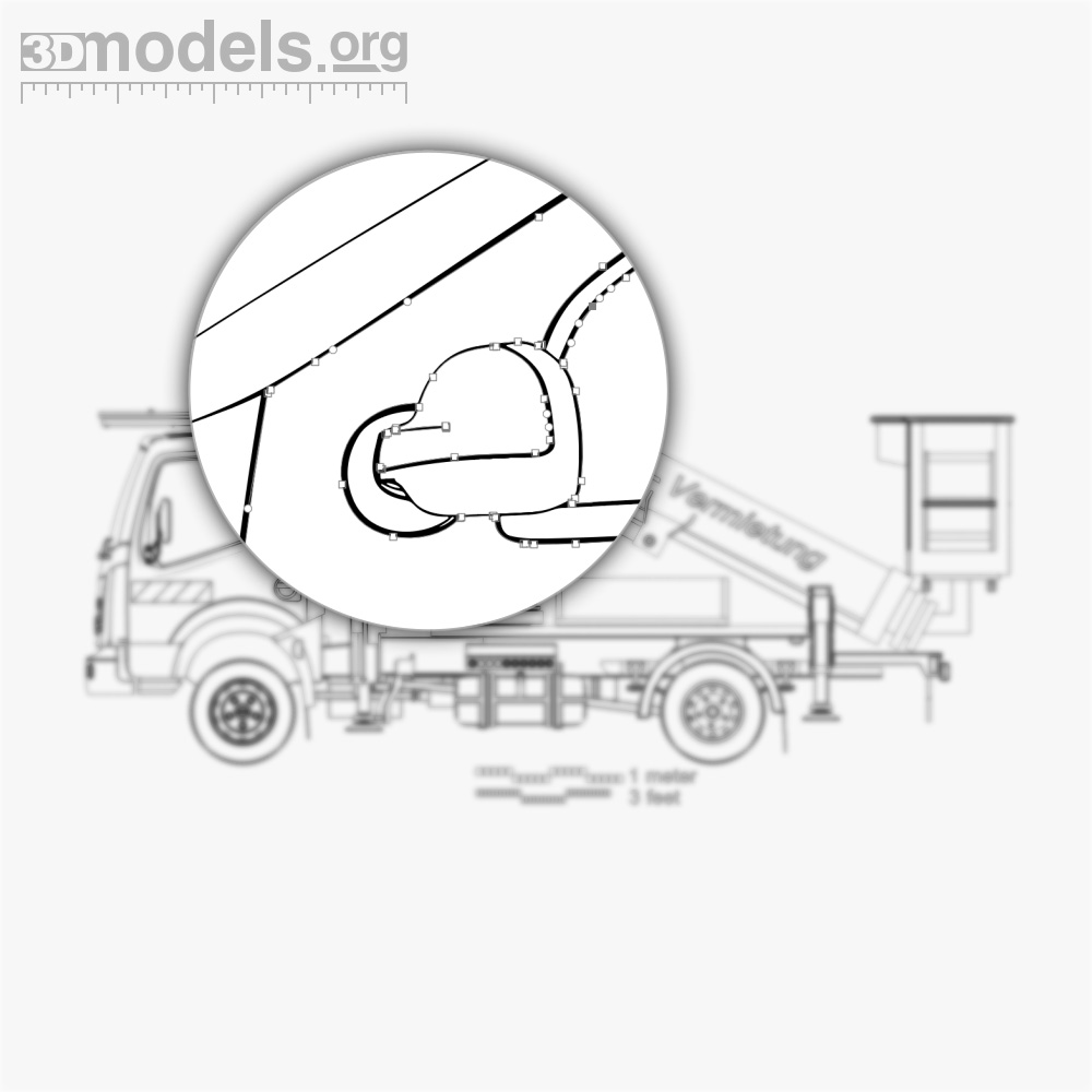 Nissan Cabstar Lift Platform Truck 2011 Vector Blueprint - 3DModels.org