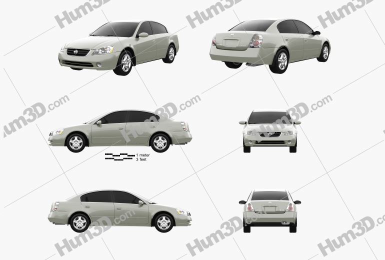 Nissan Altima blueprints Download in PNG - 3DModels.org