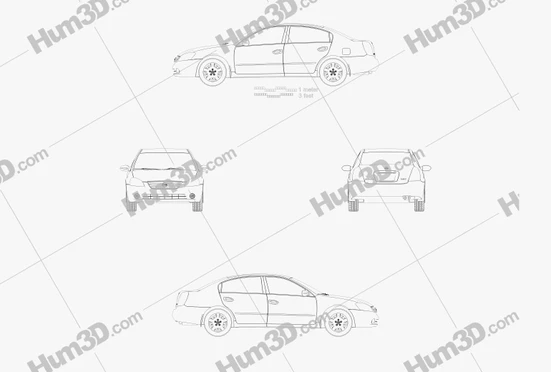 Nissan Altima blueprints Download in PNG - 3DModels.org