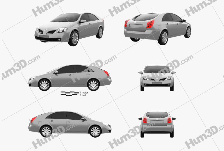 Nissan Primera blueprints Download in PNG - 3DModels.org