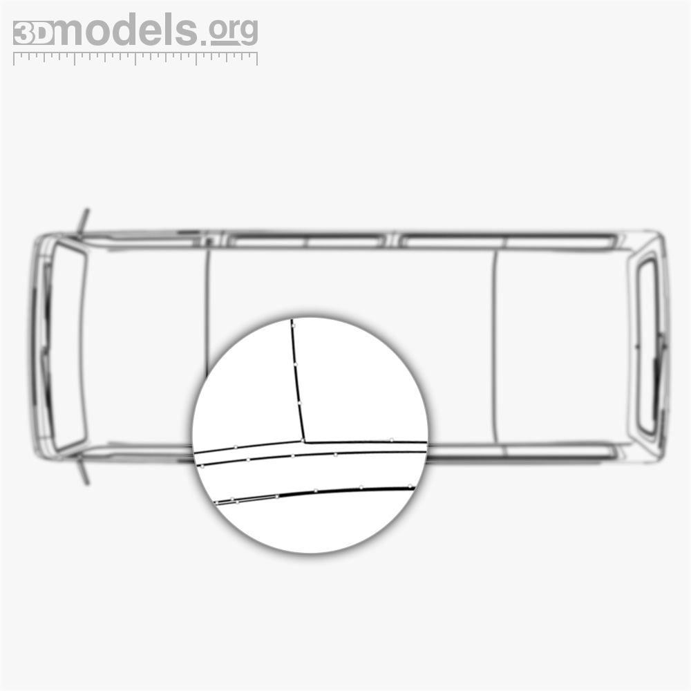 Nissan Caravan Urvan LWB HR 1985 Vector Blueprint - 3DModels.org