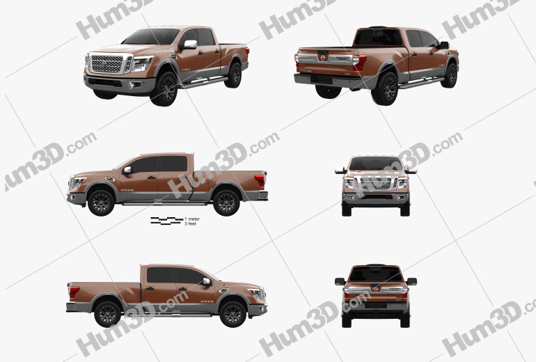 Nissan Titan blueprints Download in PNG - 3DModels.org
