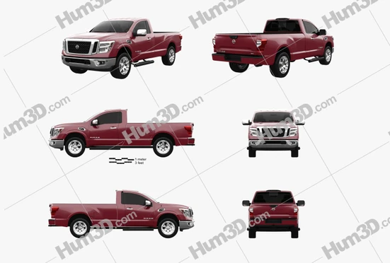 Nissan Titan blueprints Download in PNG - 3DModels.org