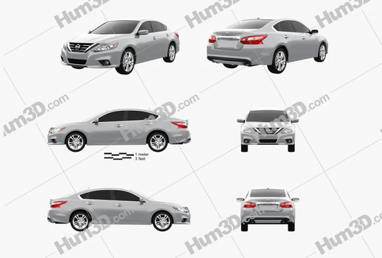 Nissan Altima blueprints Download in PNG - 3DModels.org