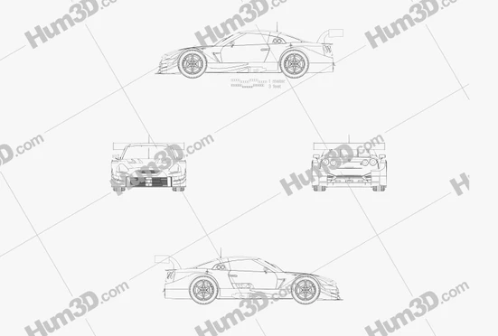 Nissan GT-R blueprints Download in PNG - 3DModels.org