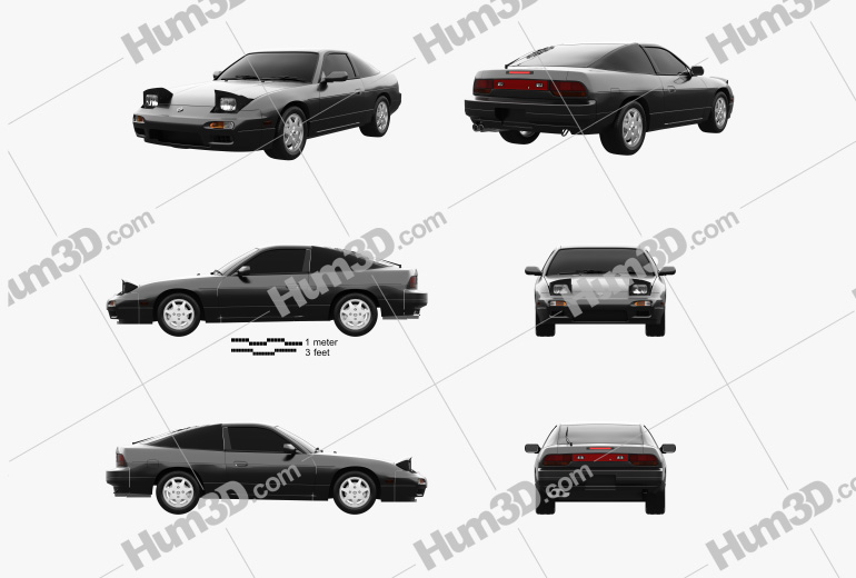 Nissan 180SX 1994 Blueprint Template - 3DModels.org