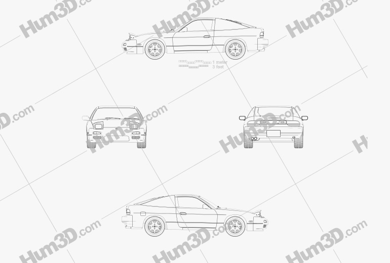 Nissan 180SX 1994 Blueprint - 3DModels.org