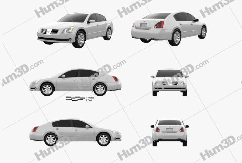 Nissan Maxima SL 2008 Blueprint Template - 3DModels.org