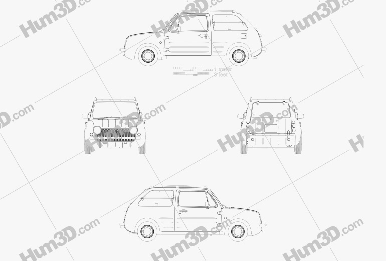 Nissan Pao 1991 Blueprint - 3DModels.org